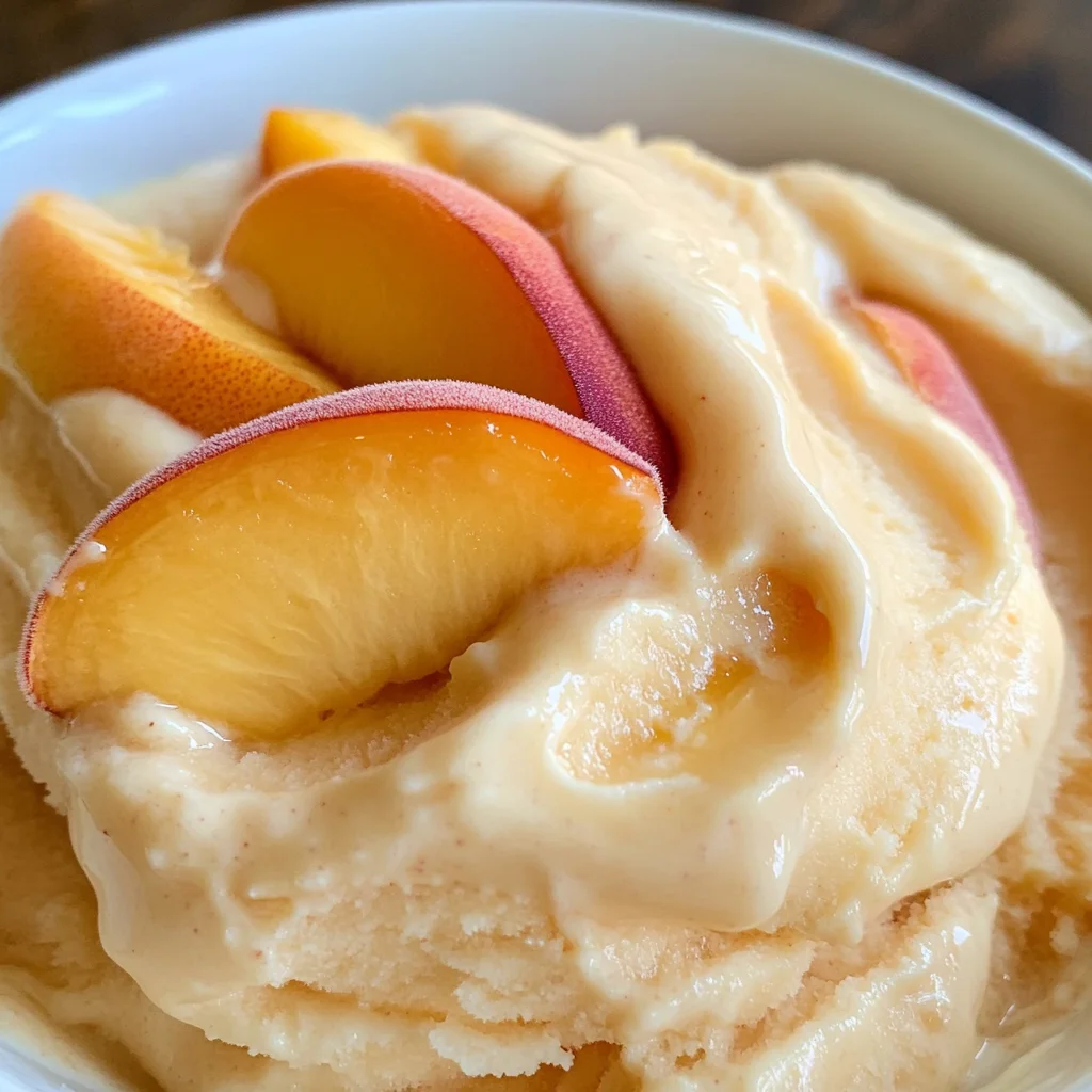 5-Minute Healthy Peach Frozen Yogurt - Tasty Quick